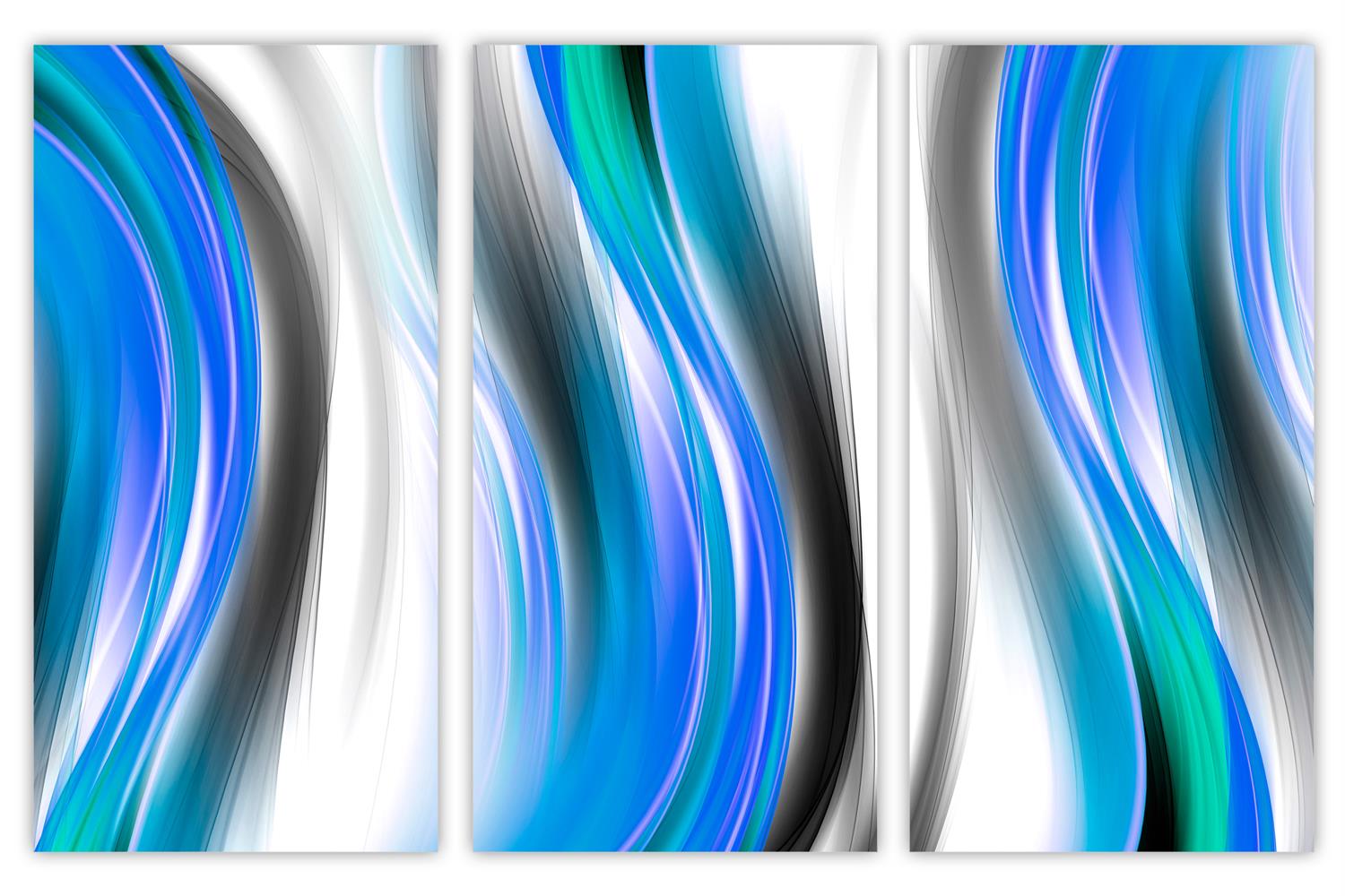 Blue Wave Abstract Art Canvas Print Wall Art - Vertical Wave, Abstract ...